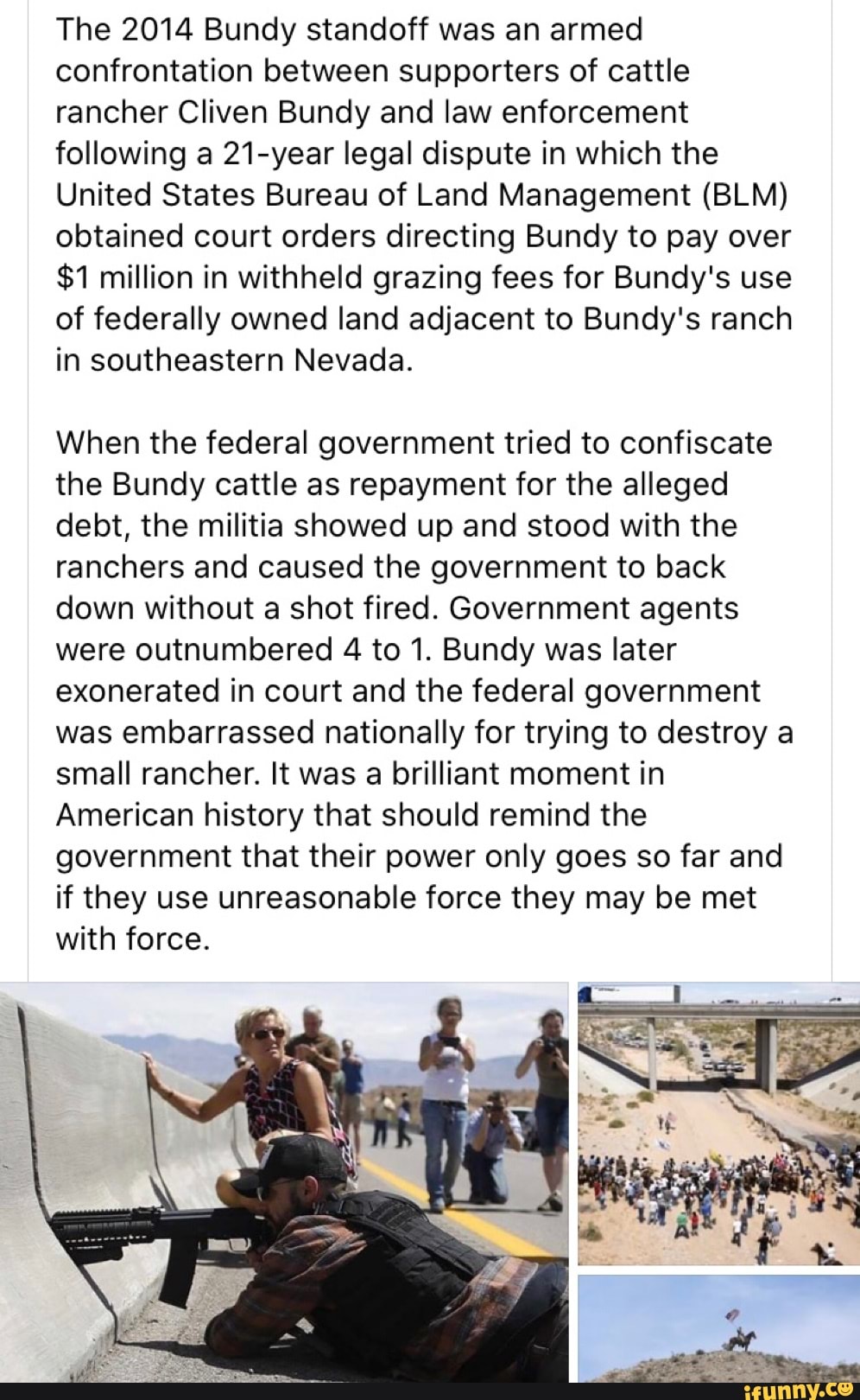 The 2014 Bundy standoff was an armed confrontation between supporters ...