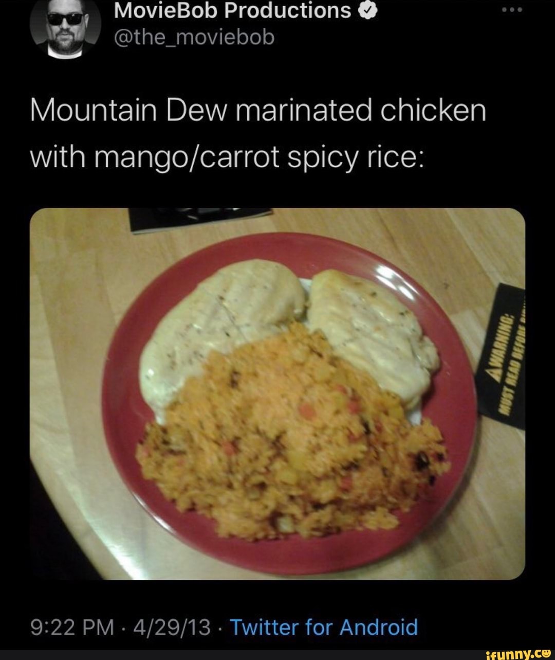 MovieBob Productions @ Mountain Dew marinated chicken with spicy rice ...