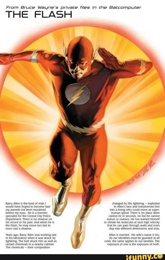 From Bruce Wayne's private files in the Batcomputer THE FLASH - iFunny