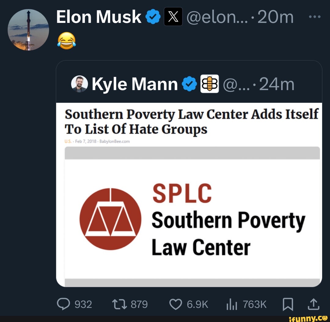 4& Elon Musk @ X @elon...-20m all @ Kyle Mann @ & Southern Poverty Law ...