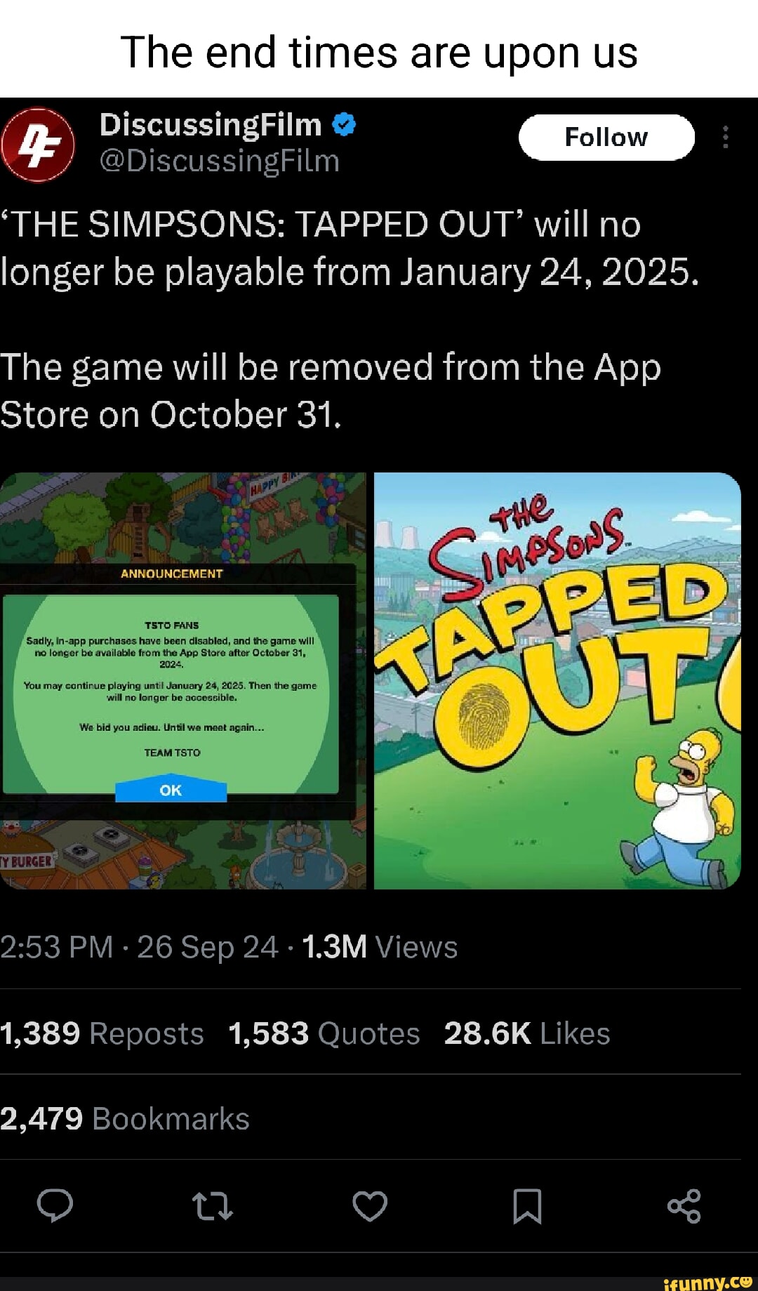 The end times are upon us DiscussingFilm @ @DiscussingFilm Follow 'THE ...