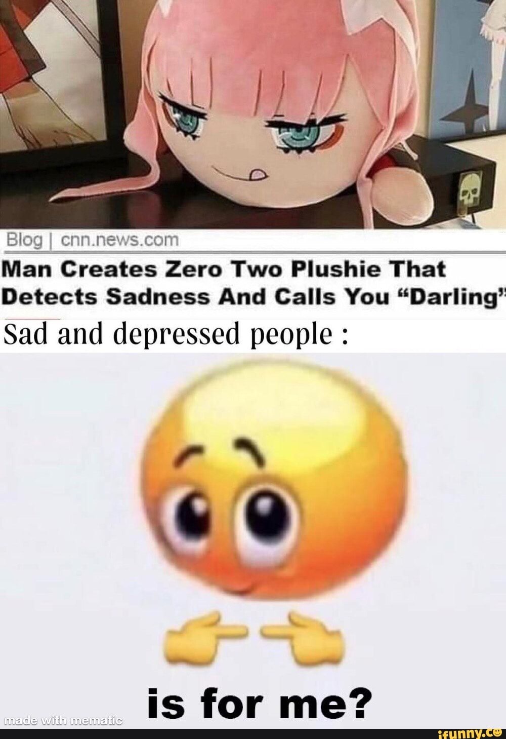 Blog I Man Creates Zero Two Plushie That Detects Sadness And Calls You ...