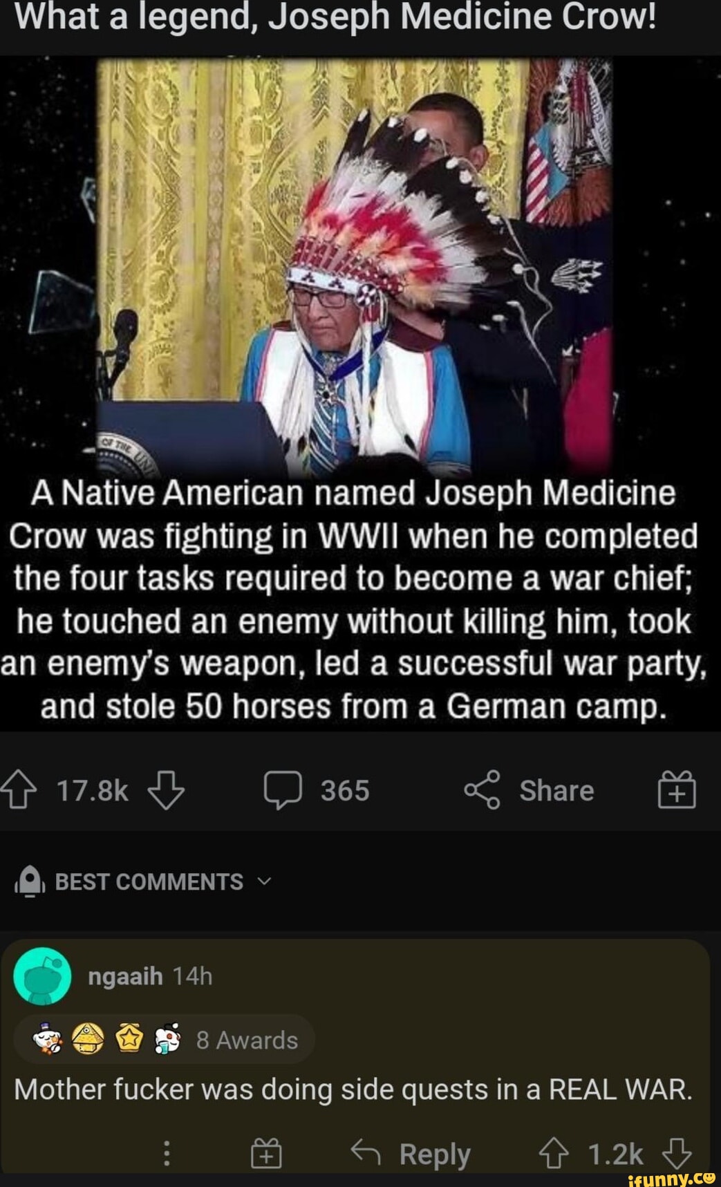 What a legend, Joseph Medicine Crow! A Native American named Joseph ...