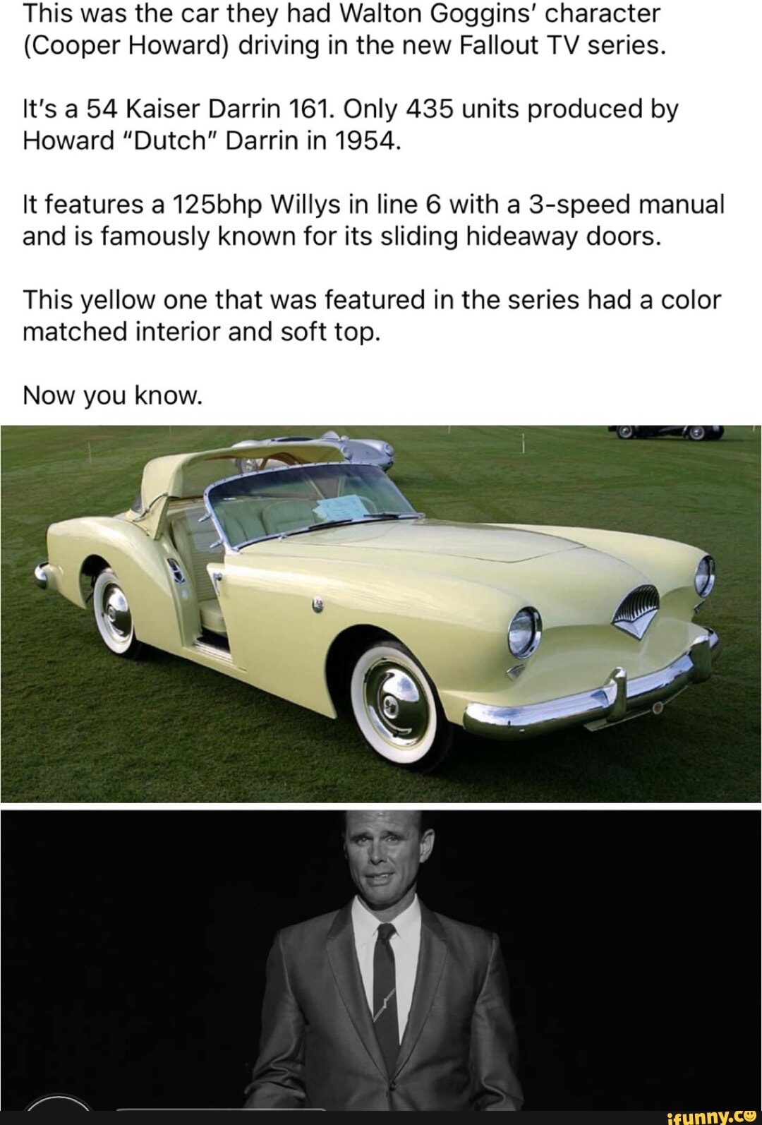 This was the car they had Walton Goggins' character (Cooper Howard ...