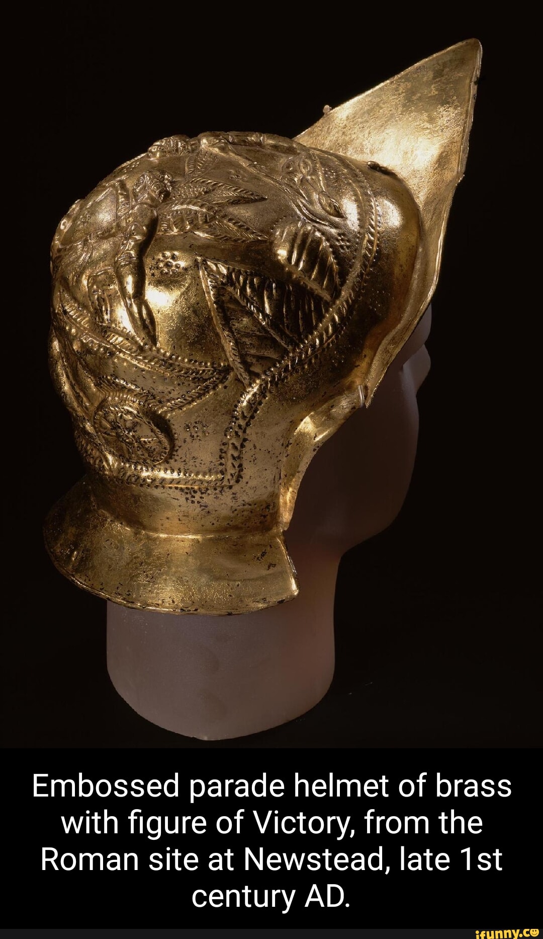 Embossed parade helmet of brass with figure of Victory, from the Roman ...