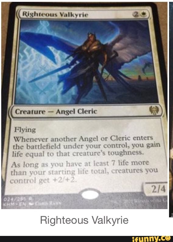 Righteous Valkyrie Creature Angel Cleric Flying Whenever another Angel ...