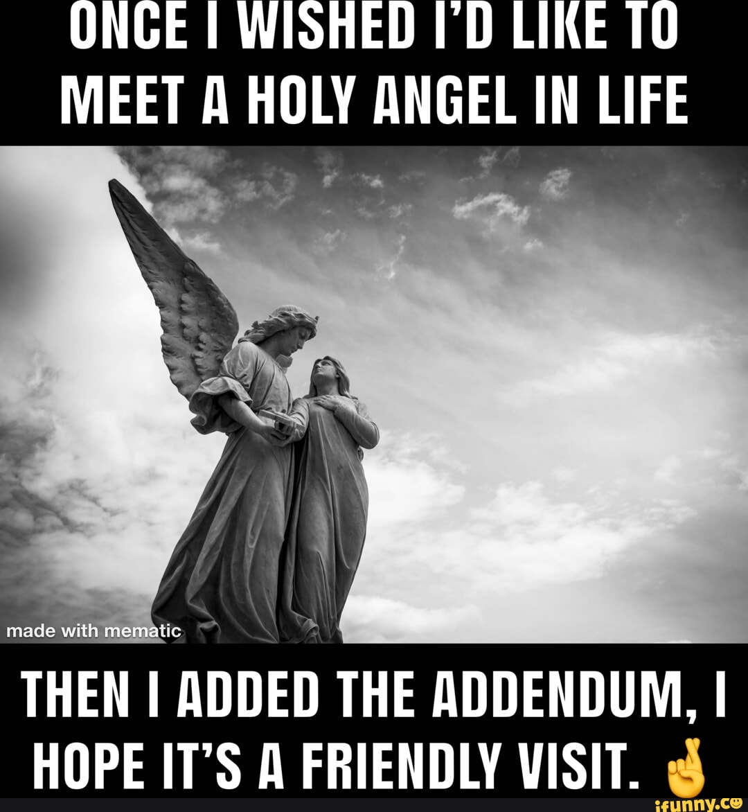 ONCE I WISHED I'D LIKE MEET A HOLY ANGEL IN LIFE THEN I ADDED THE ...