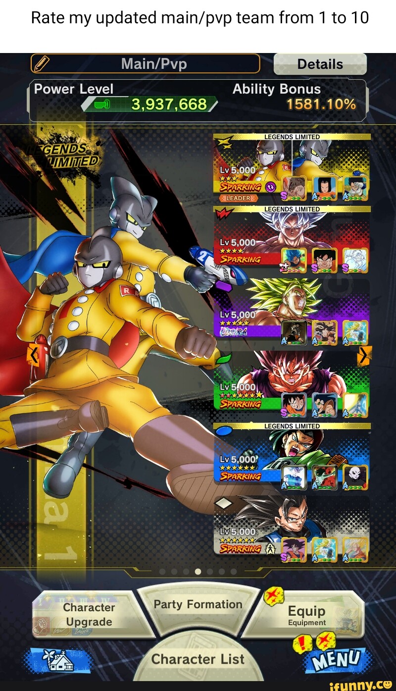 Rate my updated team from 1 to 10 Details Power Level Ability Bonus I ...