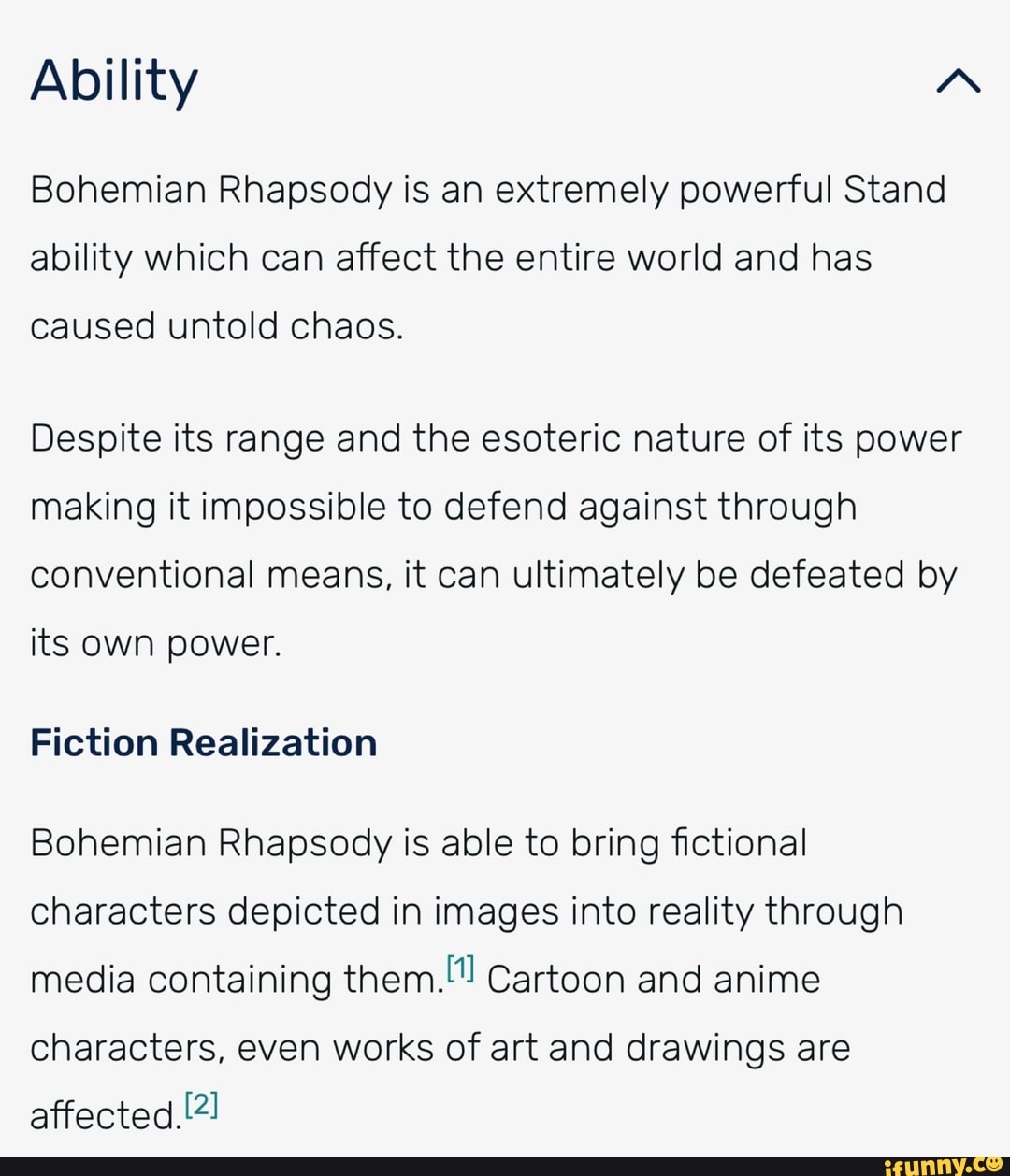 Bohemian Rhapsody is an extremely powerful Stand ability which can ...