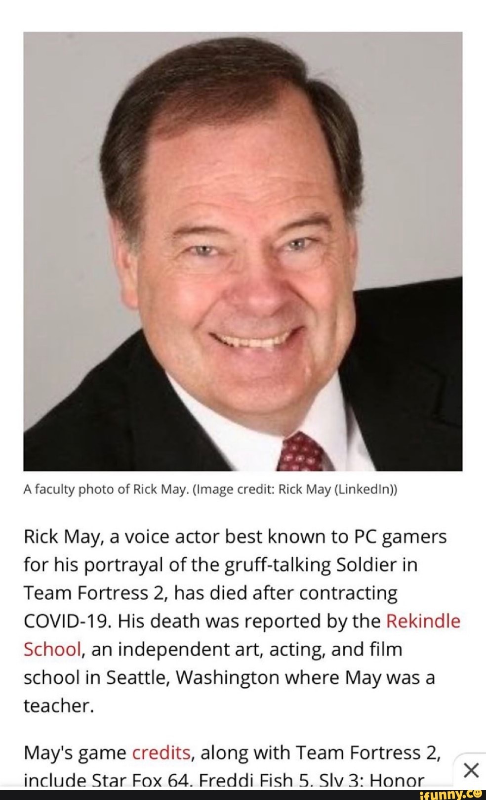 A faculty photo of Rick May. (Image credit: Rick May (LinkedIn) Rick ...