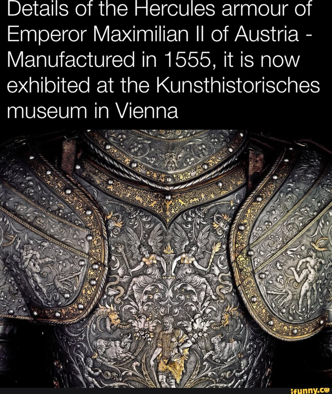 Details of the Hercules armour of Emperor Maximilian Il of Austria ...