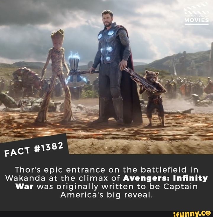Thor's epic entrance on the battleﬁeld in Wakanda at the climax of ...