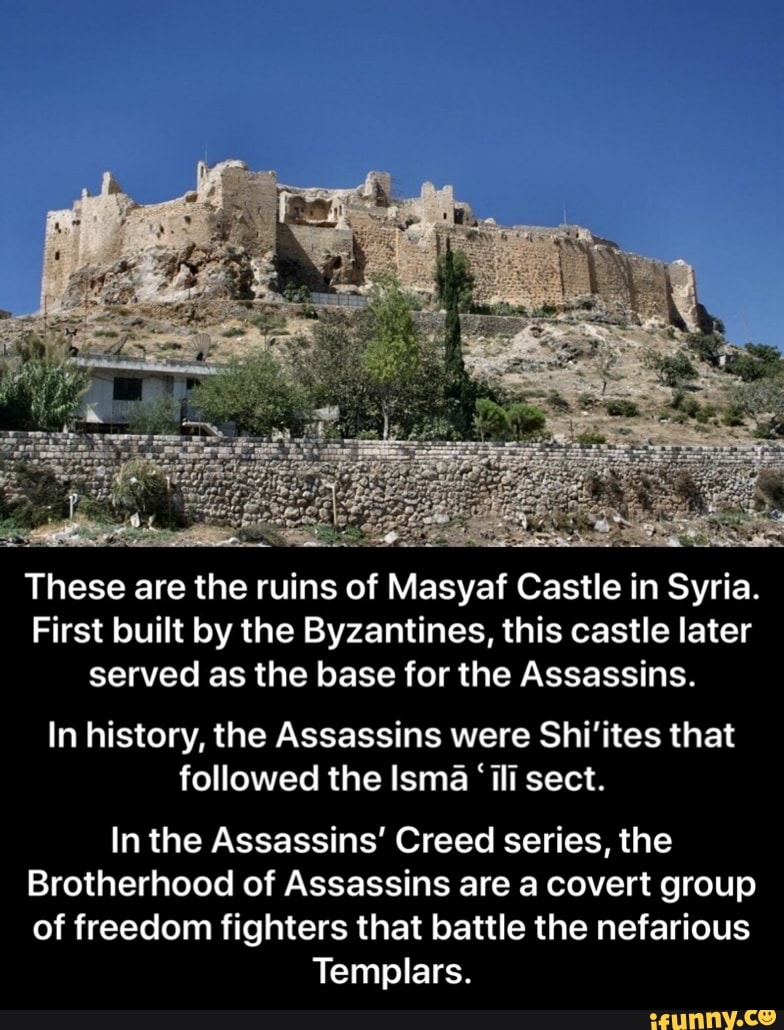 O Pee These are the ruins of Masyaf Castle in Syria. First built by the ...