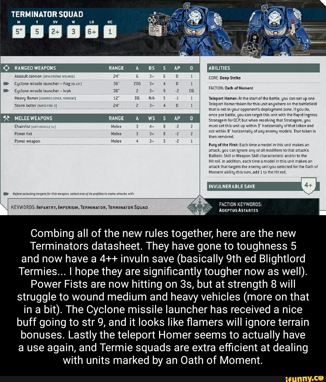 CORE: Deep Strike FACTION: Oath of Moment Teleport Homer TERMINATOR ...