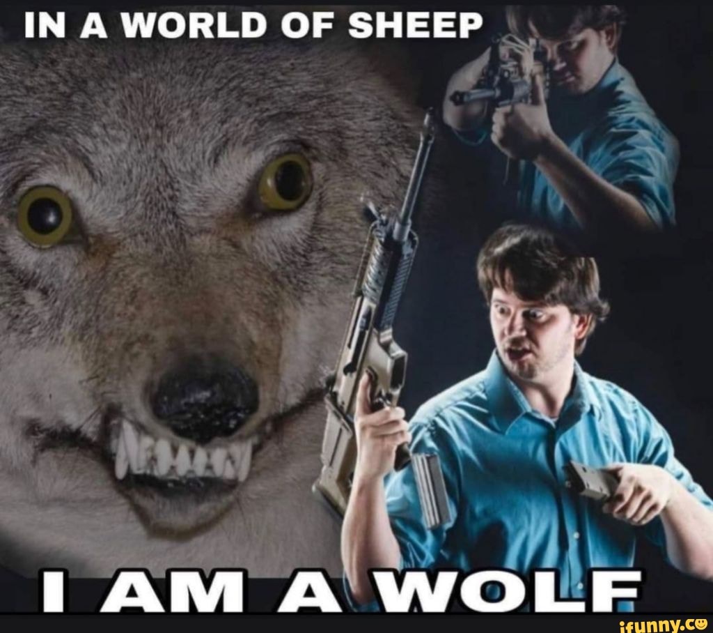 IN &4 WORLD OF SHEEP AM A WOLF - iFunny