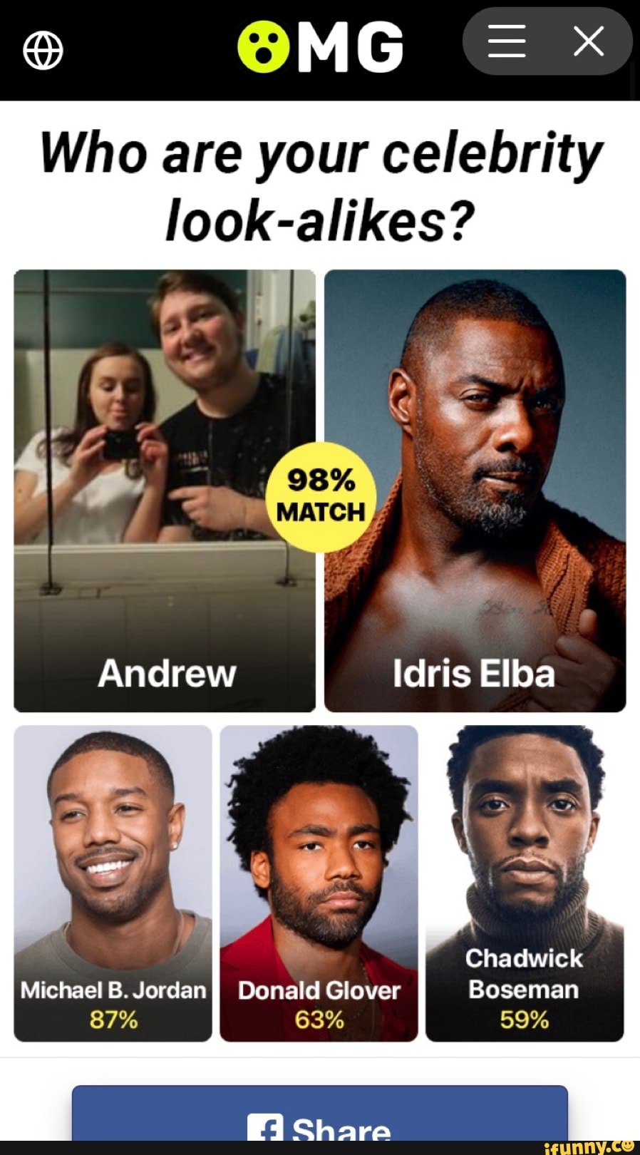 MG Who are your celebrity look-alikes? Andrew Idris Elba Chadwick ...