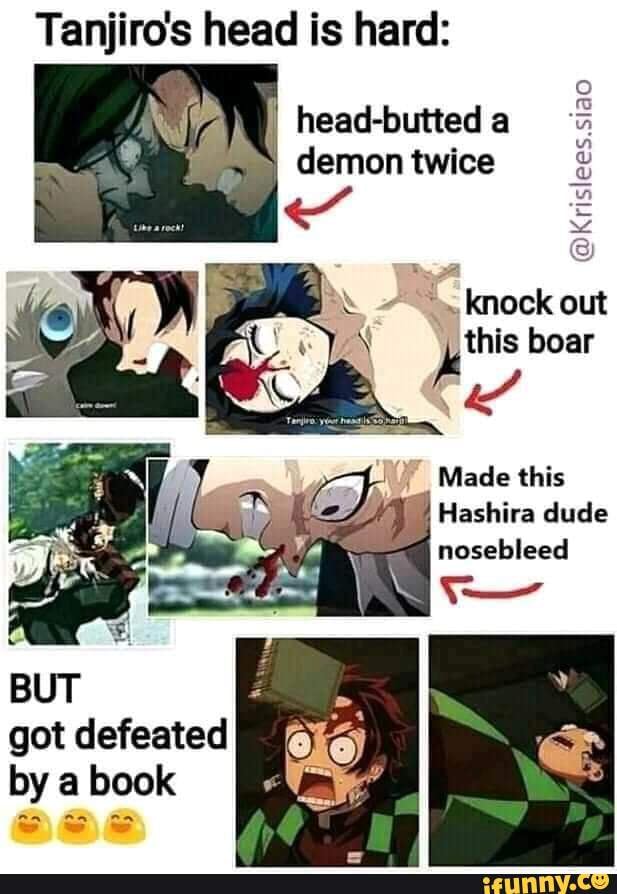 Tanjiro's head is hard: I head-butted a demon twice knock out this boar ...