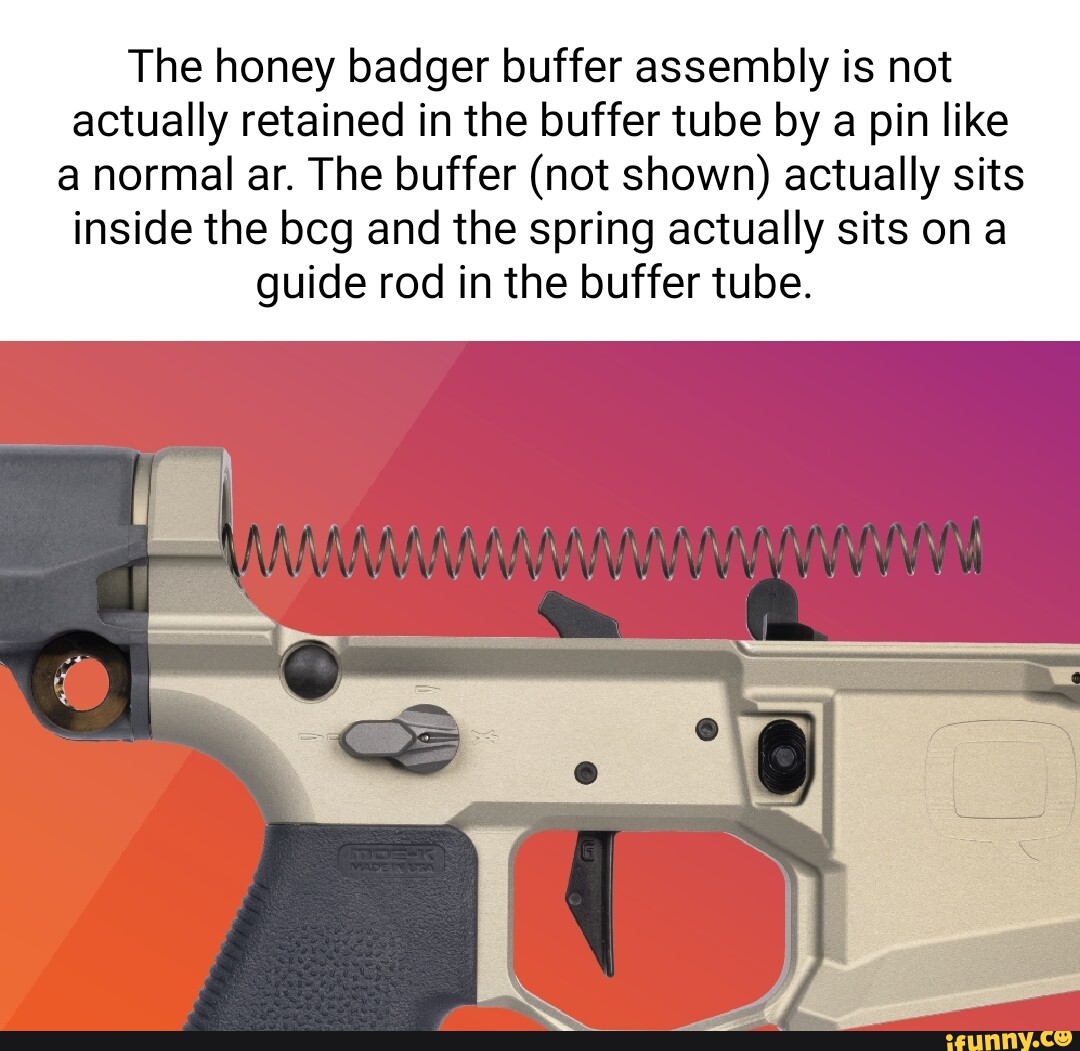 The honey badger buffer assembly is not actually retained in the buffer ...