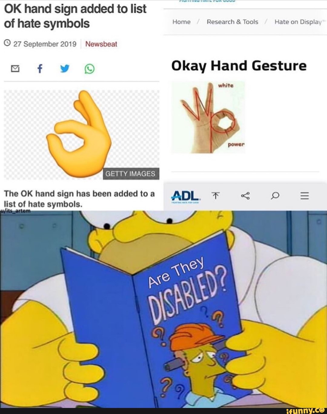 OK hand sign added to list ºf hate symbols Horne Research & Tools Hate ...