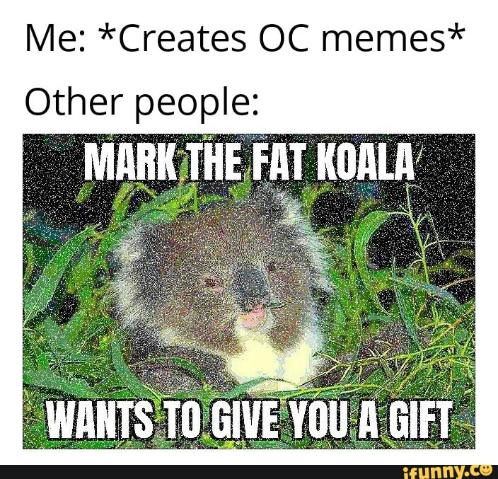 Me: *Creates OC memes* Other people: MARK THE FAT KOALA WANTS TO GIVE ...