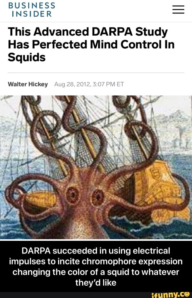 INSIDER This Advanced DARPA Study Has Perfected Mind Control In Squids ...