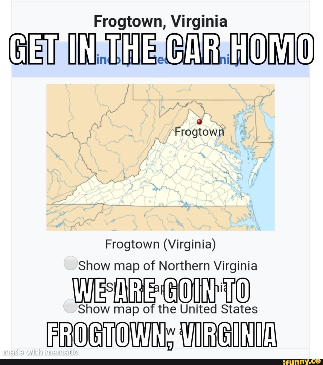 Frogtown, Virginia GE Frogtown (Virginia) Show map of Northern Virginia ...