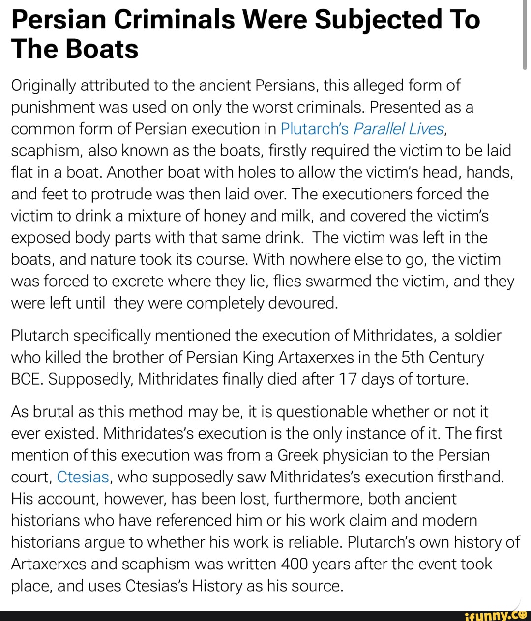 Persian Criminals Were Subjected To The Boats Originally attributed to ...