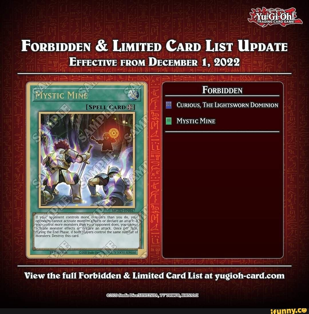 FORBIDDEN & LimiteD Carp List UPDATE EFFECTIVE FROM DECEMBER 1, 2022 ...