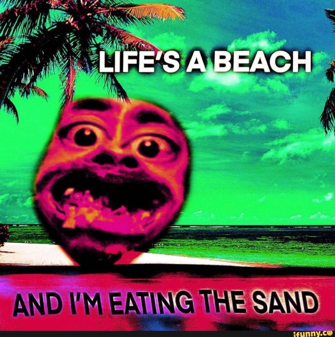 LIFE'S BEACH AND EATING SAND - iFunny