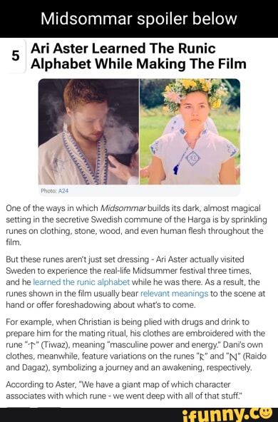 Midsommar spoiler below 5, Ari Aster Learned The Runic Alphabet While ...