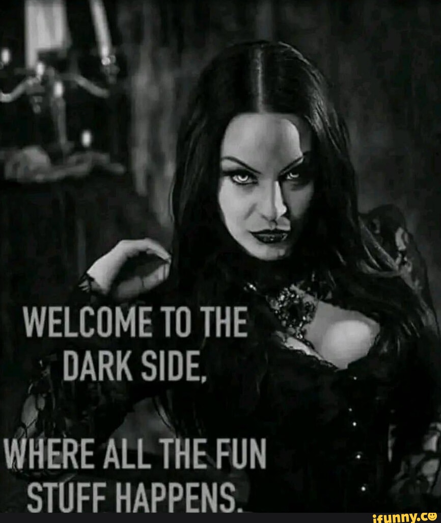 WELCOME TO THE DARK SIDE WHERE ALL THE FUN STUFF HAPPENS. - iFunny