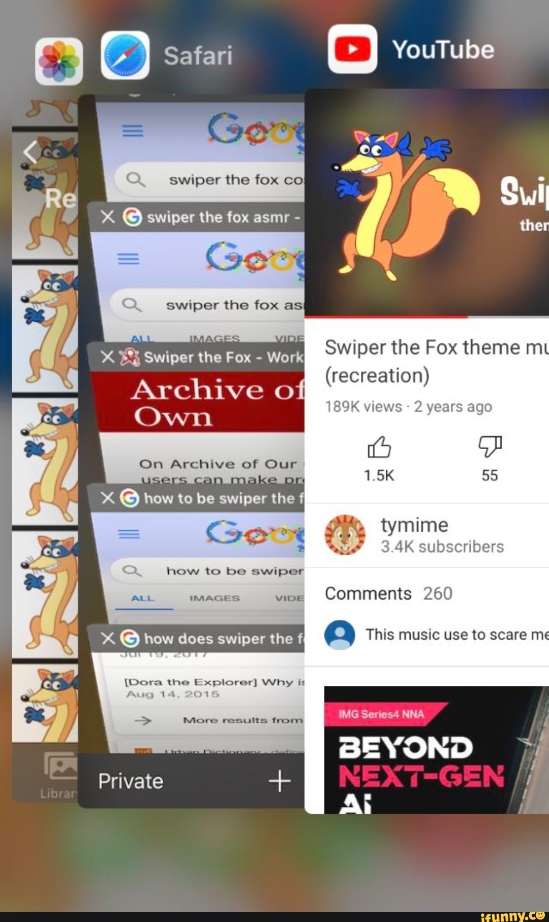 Safari YouTube Sui Swiper the Fox theme m swiper the fox co swiper the ...
