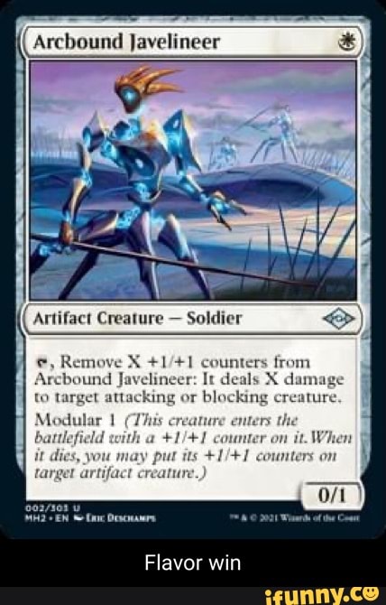 Artifact Creature - Soldier Remove X counters from Arcbound Javelineer ...