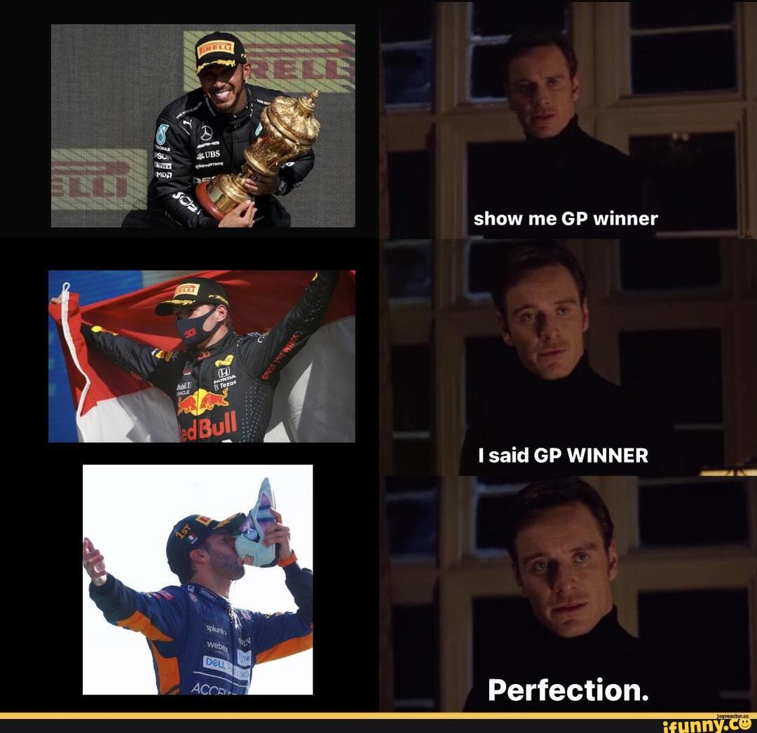 Show me GP winner said GP WINNER Webg "al Perfection. - iFunny