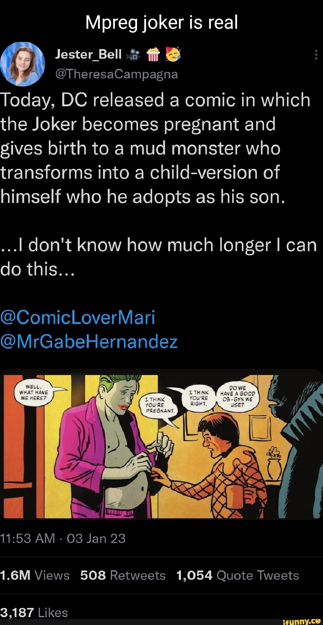 Mpreg joker is real Jester_Bell @TheresaCampagna Today, DC released a ...