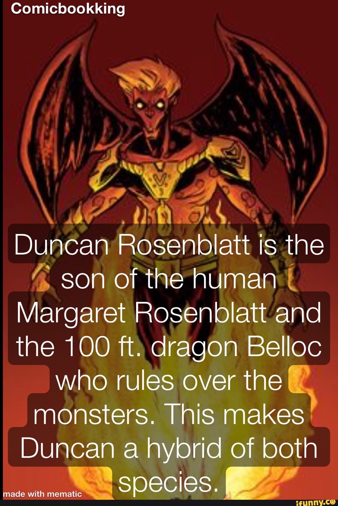 Comicbookking Duncan Rosenblatt is the son of the human Margaret ...