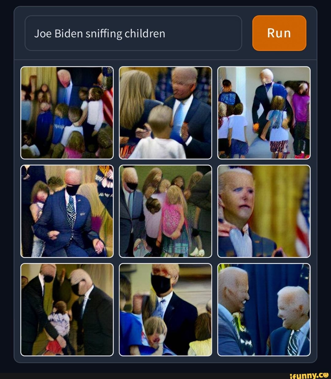 Joe Biden sniffing children Run - iFunny
