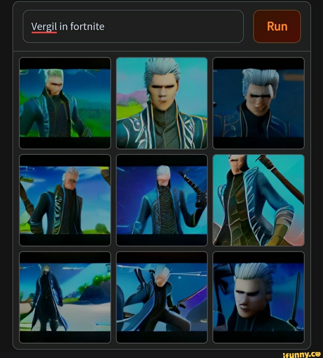 Run Vergil in fortnite rs - iFunny