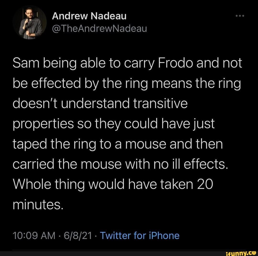 LOTR DUMP - Andrew Nadeau Sam being able to carry Frodo and not be ...