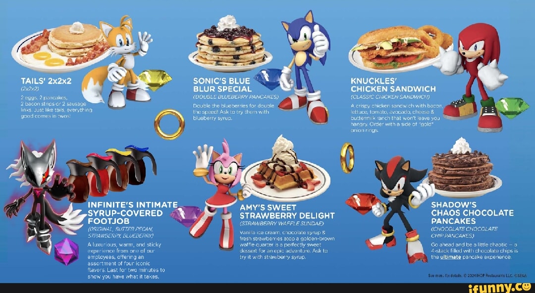 TAILS' 2x2x2 SONIC'S BLUE KNUCKLES' BLUR SPECIAL CHICKEN SANDWICH 2egys ...