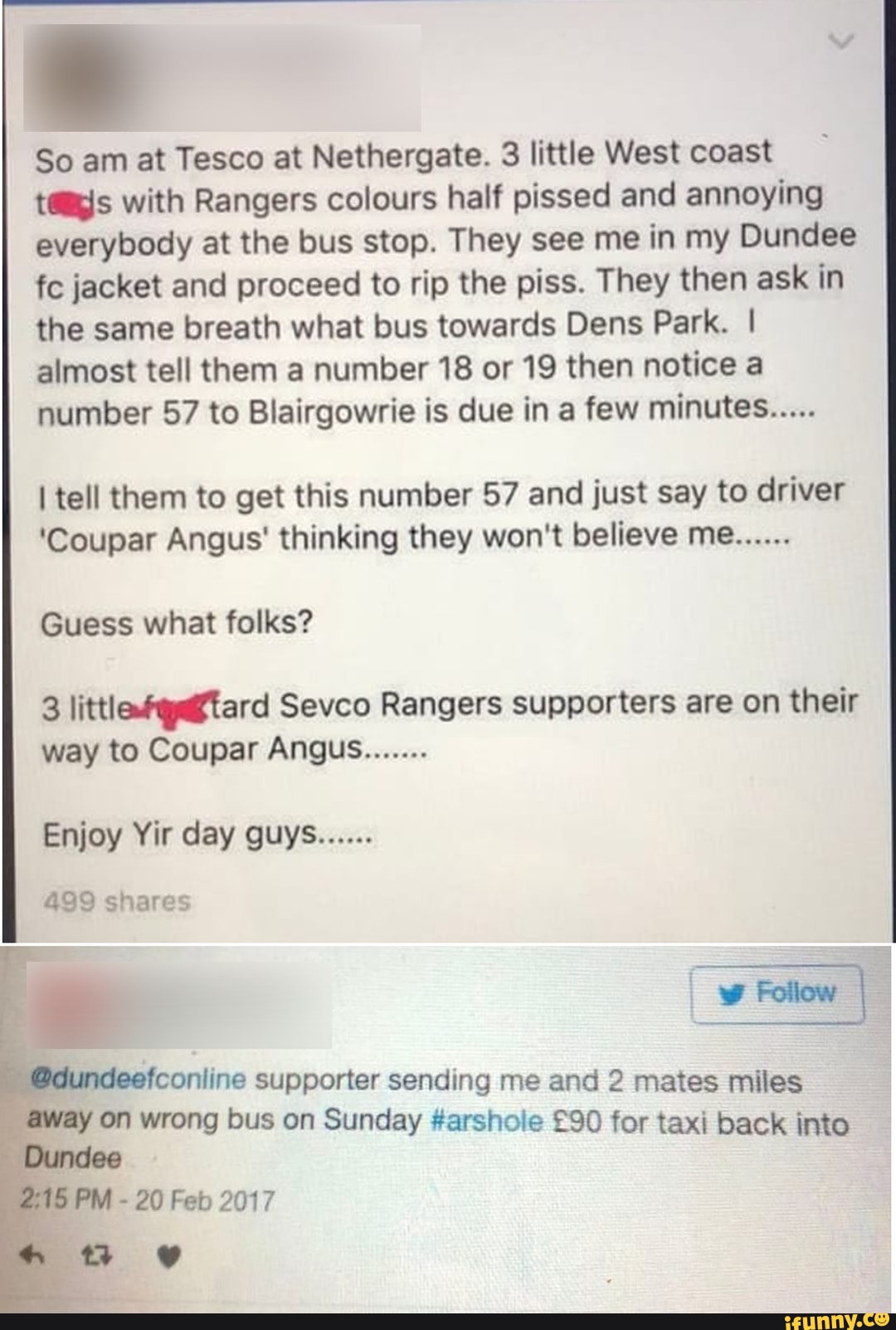 So am at Tesco at Nethergate. 3 little West coast with Rangers colours ...