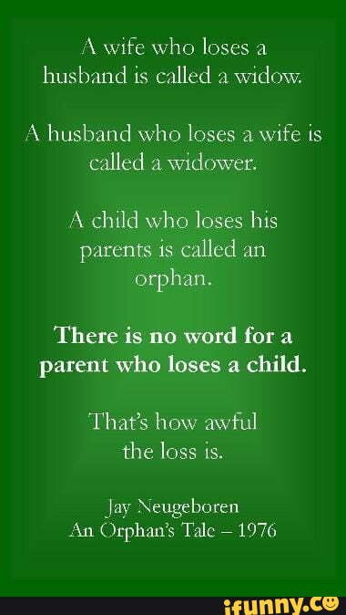 A wife who loses a husband is called a widow. husband who loses a wife ...