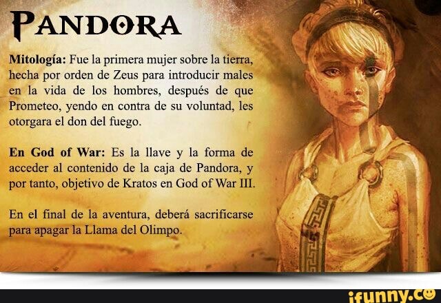 PANDORA Mitología: Fue la primera mujer sobre la tierra, hecha por ...