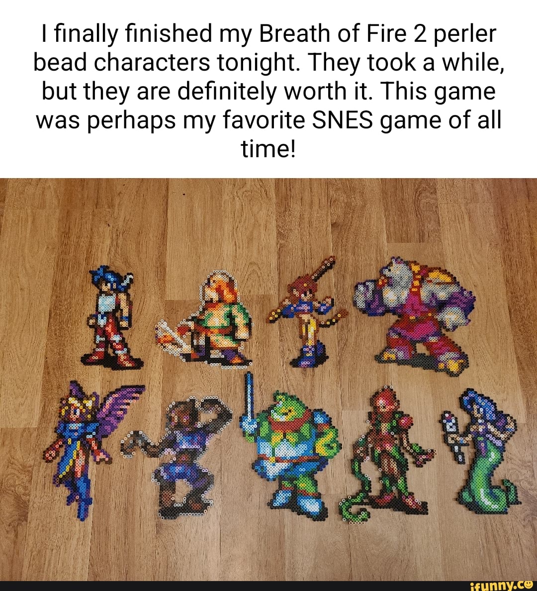 Finally finished my Breath of Fire 2 perler bead characters tonight ...