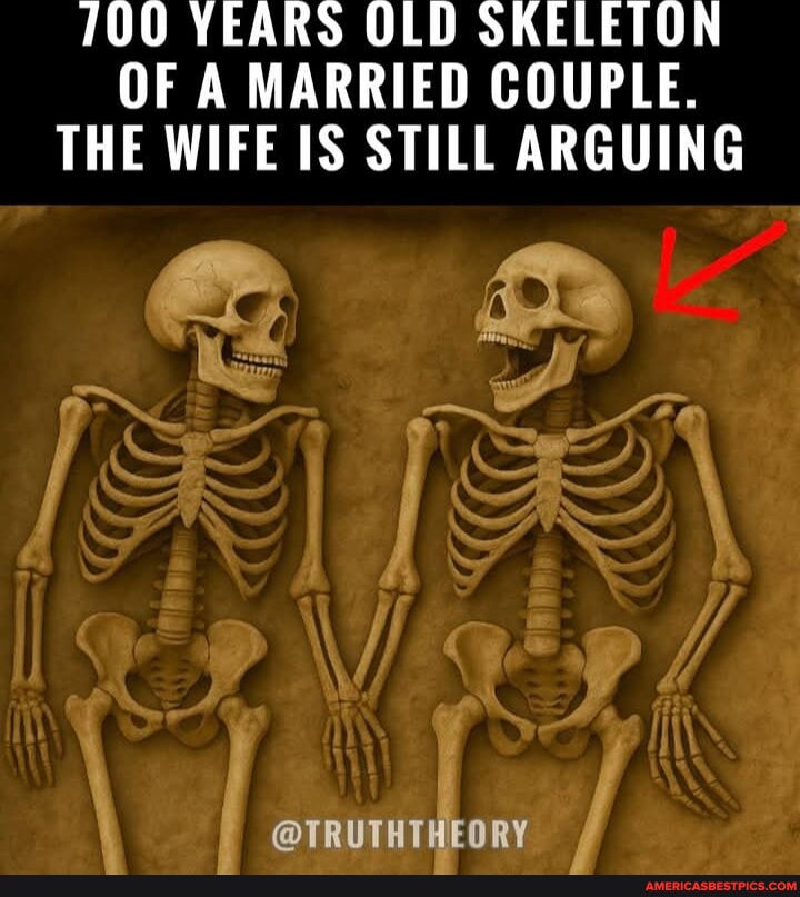 700 YEARS OLD SKELETON OF A MARRIED COUPLE. THE WIFE IS STILL ARGUING ...