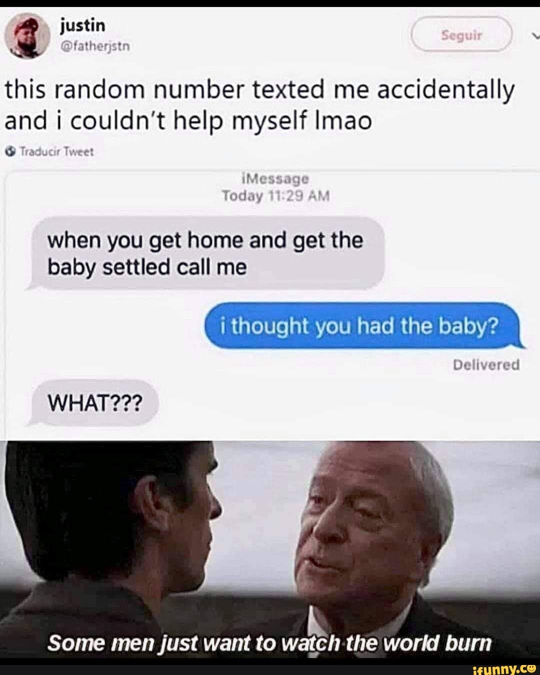 Justin this random number texted me accidentally and i couldn't help ...