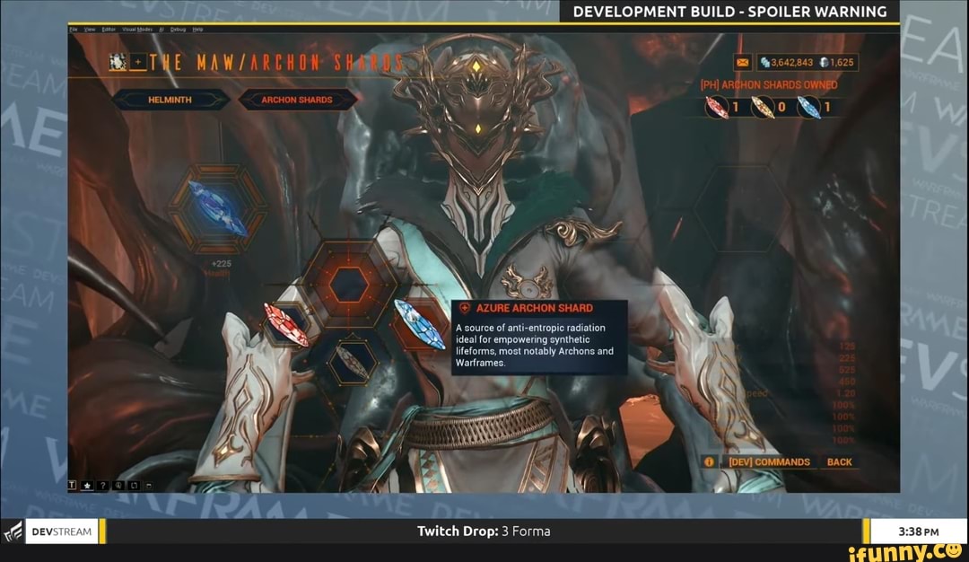 DEVELOPMENT BUILD - SPOILER WARNING [PH] ARGHON SHARDS OWNED Br AZURE ARCHON SHARD 'A couree of ...