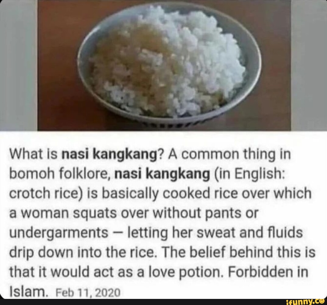 What Is nasi kangkang? A common thing in bomoh folklore, nasi kangkang ...