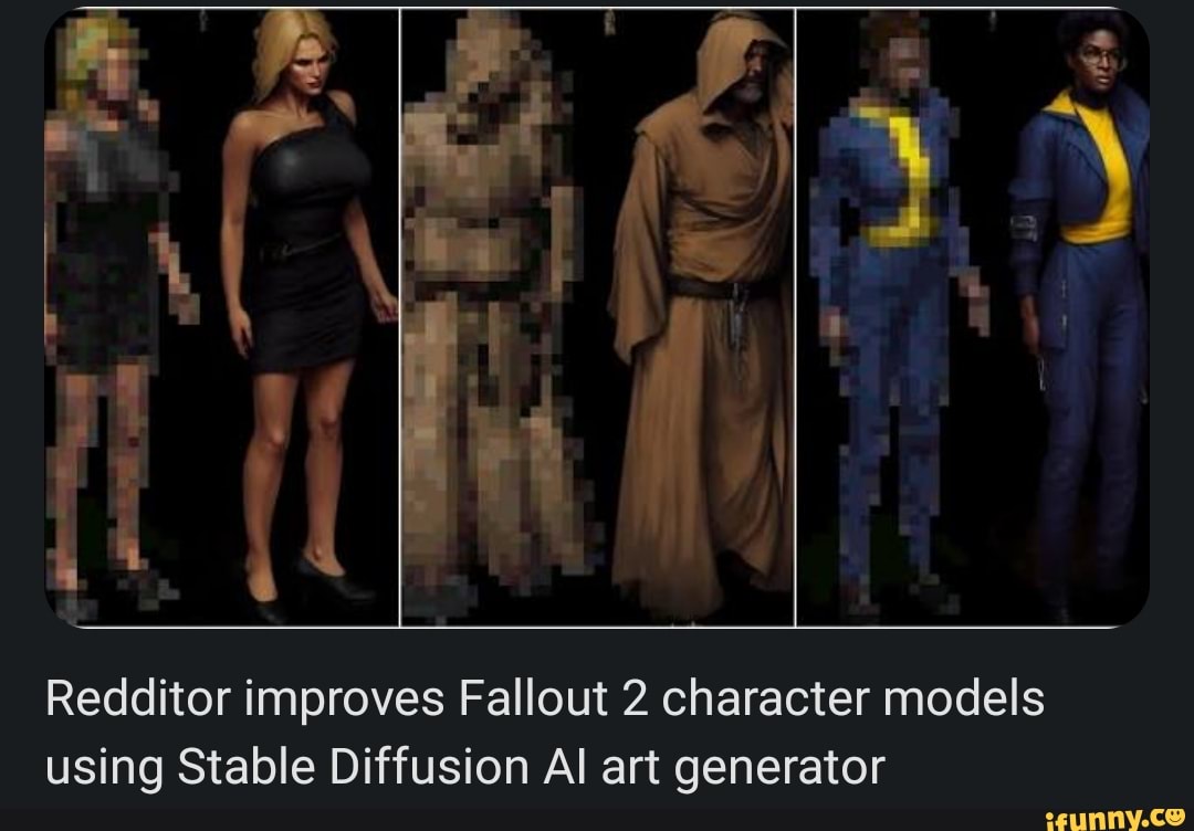 Redditor improves Fallout 2 character models using Stable Diffusion Al ...
