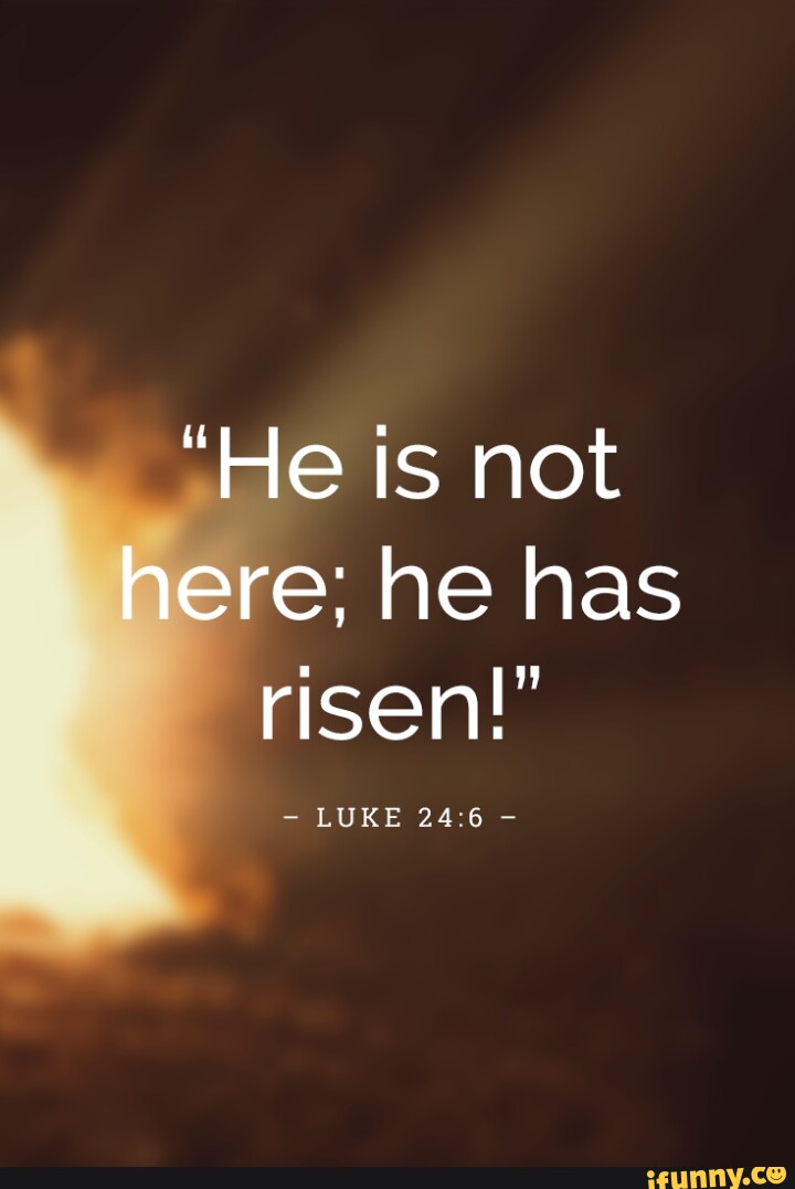 "He is not here; he has risen!" LUKE 2408 - - iFunny